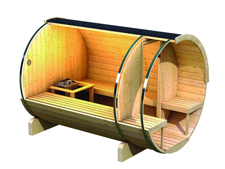 Karibu - Ton Sauna 2 - Barrel Sauna - Ten Dolle Webshop